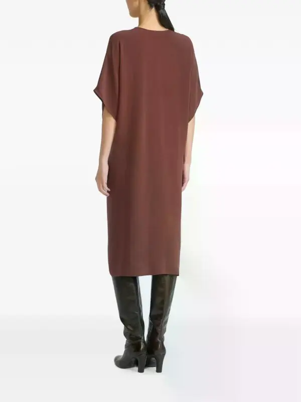 YVES SALOMON Midi Draped Silk-crepe Dress