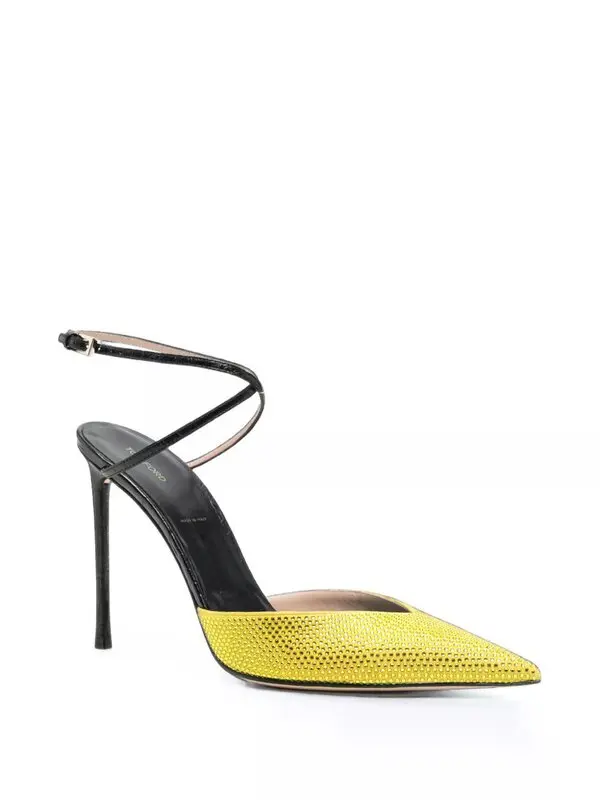 TOM FORD Crystal-embellished Leather Pumps - Yellow