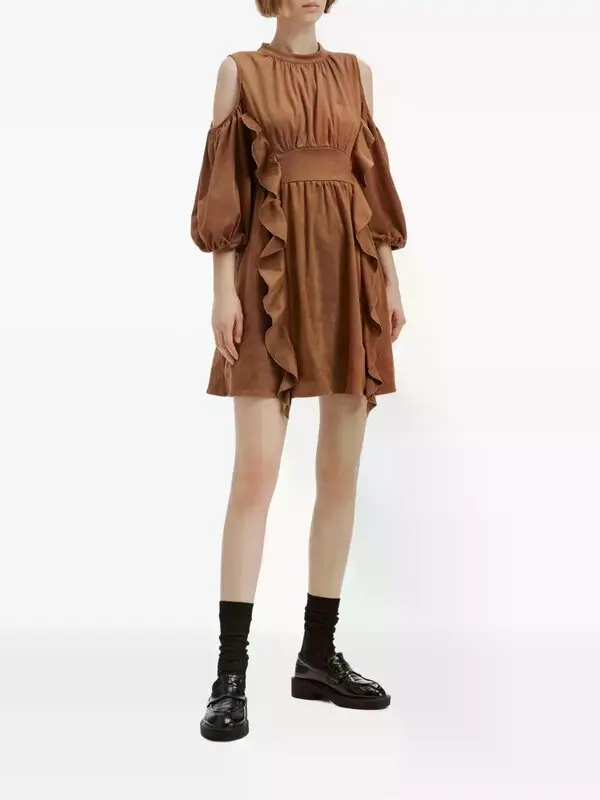 B+AB Ruffled Off-shoulder Mini Dress