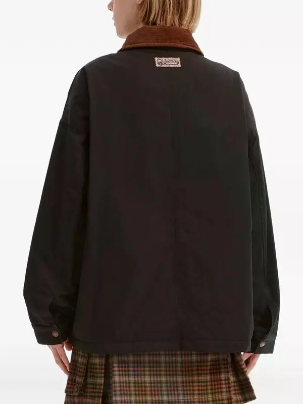 FINGERCROXX Corduroy-collar Logo-patch Jacket