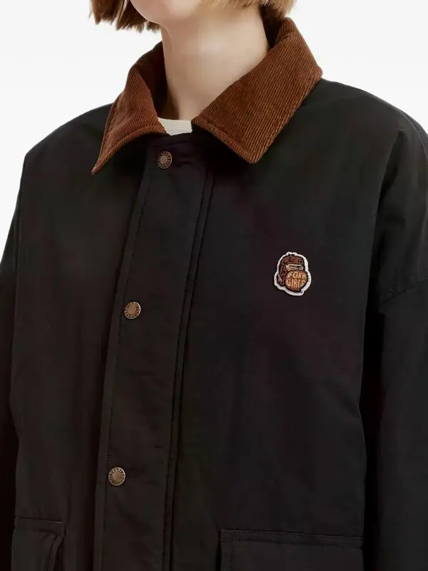 FINGERCROXX Corduroy-collar Logo-patch Jacket