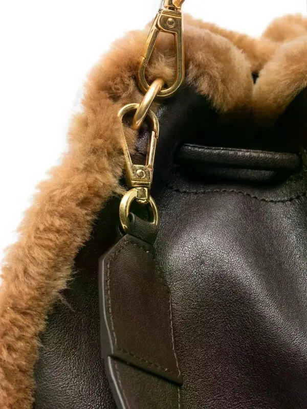 JIMMY CHOO Bon Bon Ew Shearling-trim Shoulder Bag
