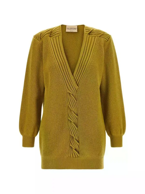 Valentino Garavani Braided Ribbed-knit Sweater