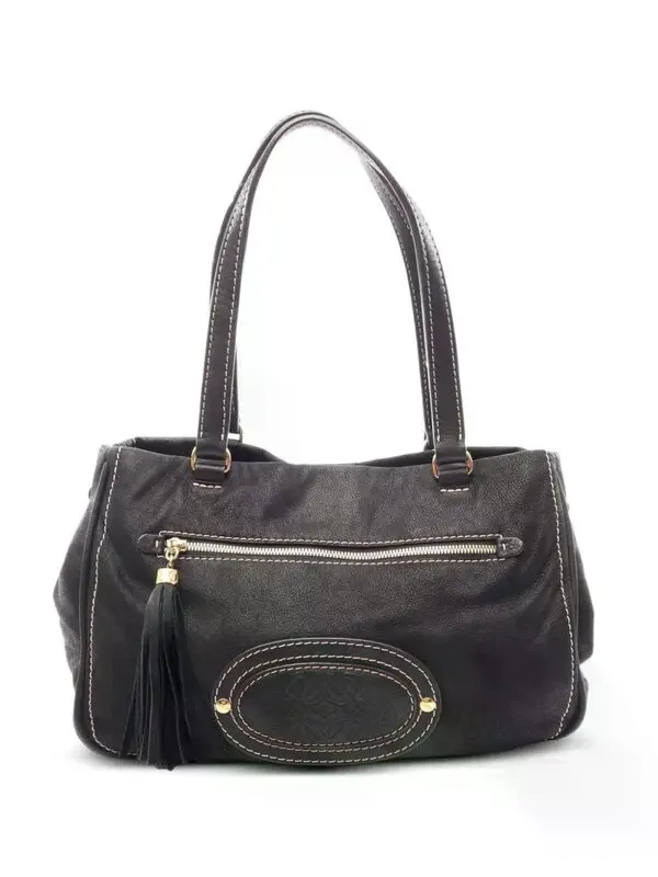 Loewe 2000s Madrid Anagram Shoulder Bag - Black