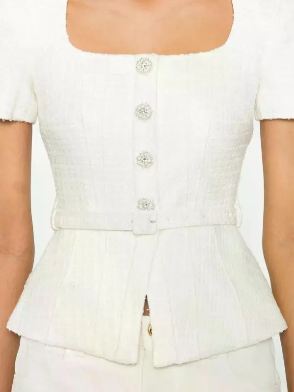 SELF-PORTRAIT U-neck Bouclé Top