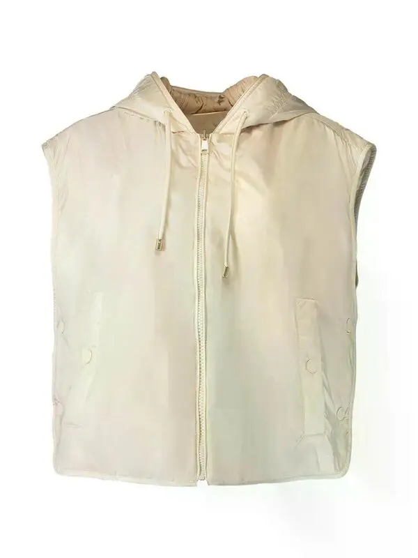 Max Mara Hooded Zip-up Gilet - White