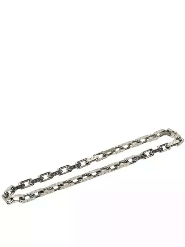 LOUIS VUITTON 2024 Stainless Steel Monogram Chain Link Necklace Costume Necklace - Silver