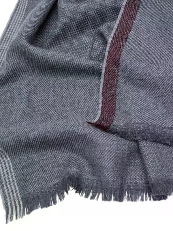 Brunello Cucinelli Herringbone Frayed Scarf