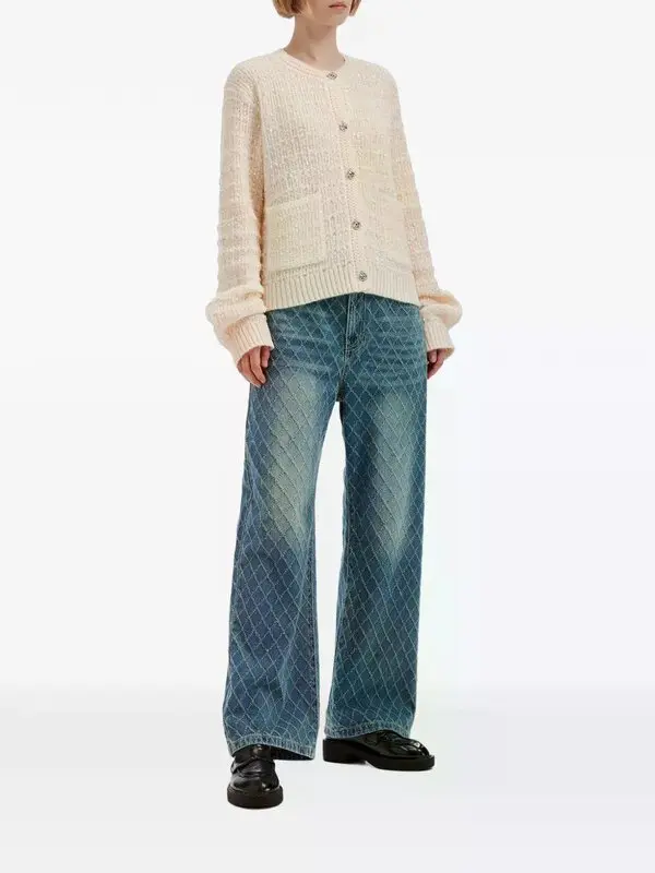 B+AB Diamond-pattern Wide-leg Jeans