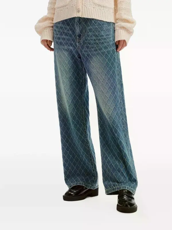 B+AB Diamond-pattern Wide-leg Jeans