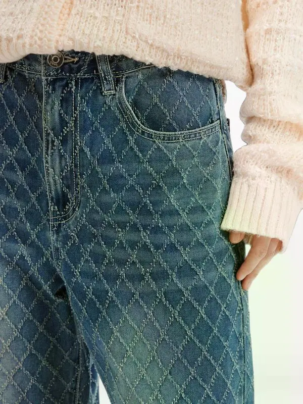 B+AB Diamond-pattern Wide-leg Jeans
