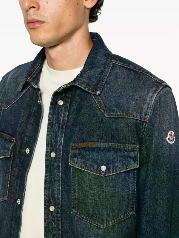 Moncler Stone-wash Denim Shirt