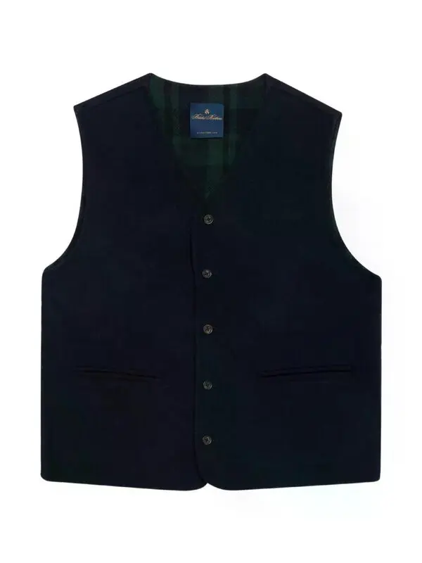 Brooks Brothers Reversible Knit Vest - Blue