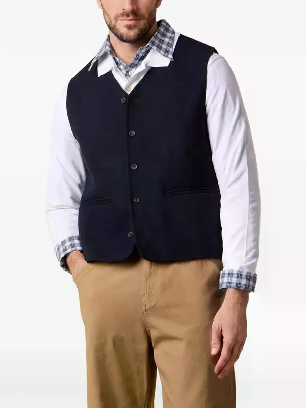 Brooks Brothers Reversible Knit Vest - Blue