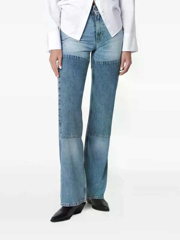 Our Legacy Patched Boot-cut Jeans - Blue