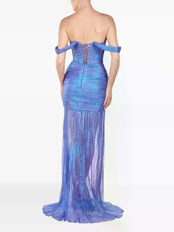 ANDREEA VENECIUC Mirage Draped Silk Maxi Dress
