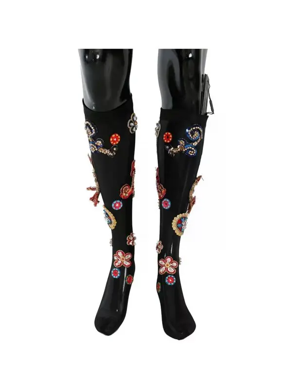 Dolce & Gabbana Carretto Crystal-embellished Socks