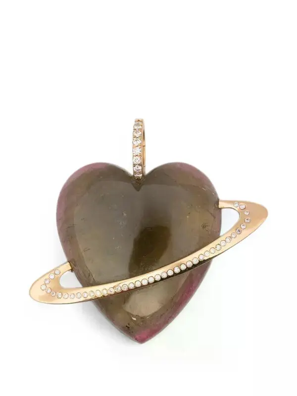 VIOLETTE Tourmaline And Diamond Heart Pendant