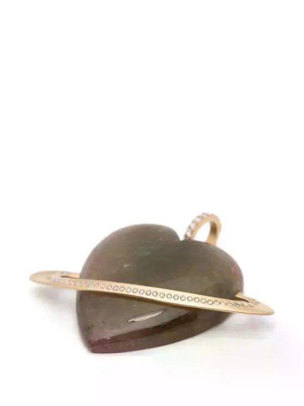VIOLETTE Tourmaline And Diamond Heart Pendant - Gold
