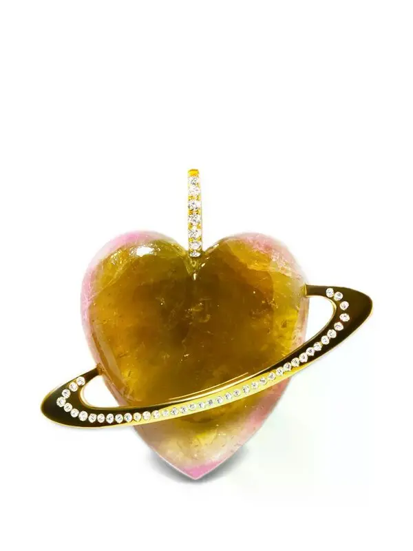 VIOLETTE Tourmaline And Diamond Heart Pendant - Gold