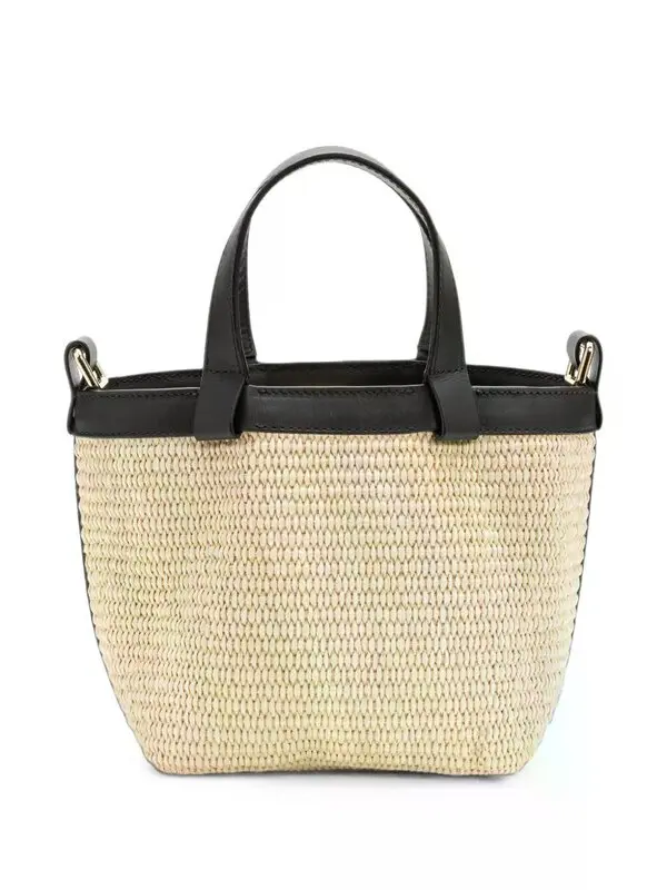 LA PORTEGNA Teresita Leather-trim Bucket Bag