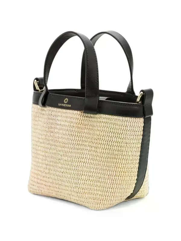 LA PORTEGNA Teresita Leather-trim Bucket Bag