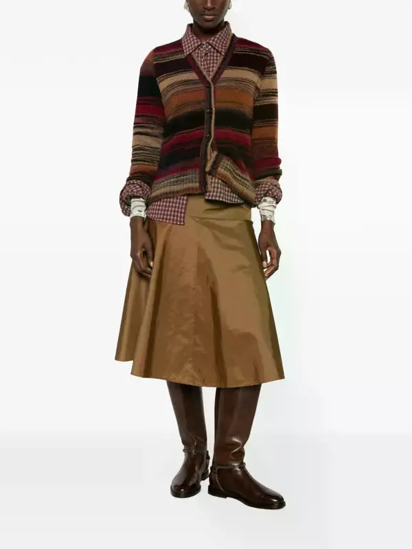 NEERA Striped V-neck Cardigan