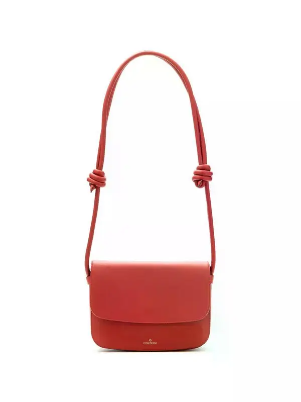 LA PORTEGNA Lucia Knotted Leather Shoulder Bag