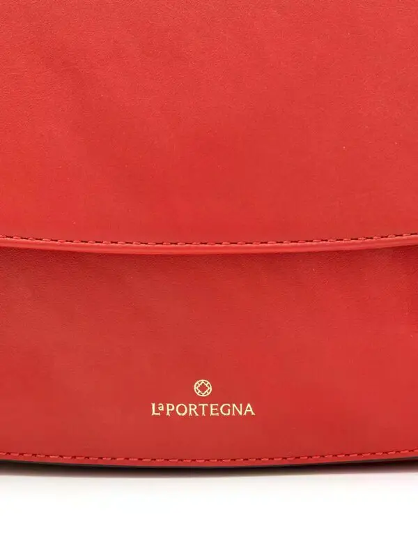LA PORTEGNA Lucia Knotted Leather Shoulder Bag