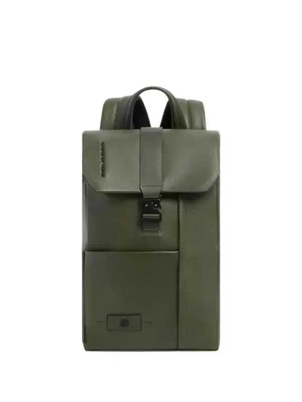 PIQUADRO Buckle-fastening Leather Backpack