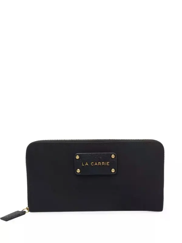 LA CARRIE Logo-plaque Zip-around Wallet - Black