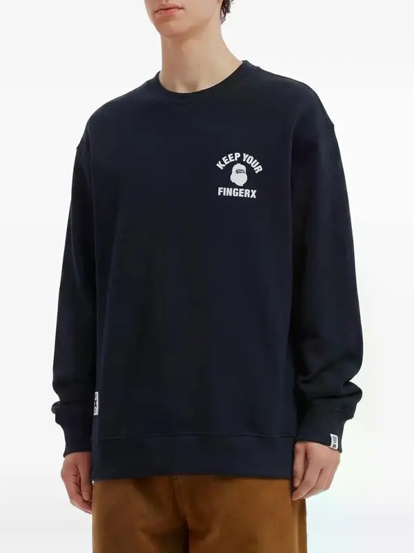 FINGERCROXX Logo-print Sweatshirt - Blue