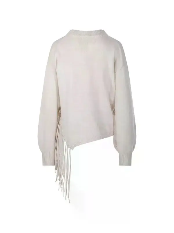 OSCAR THE COLLECTION Fringe-trim Asymmetric Sweater