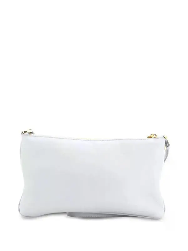Prada Zip Flat Pouch Leather Shoulder Bag