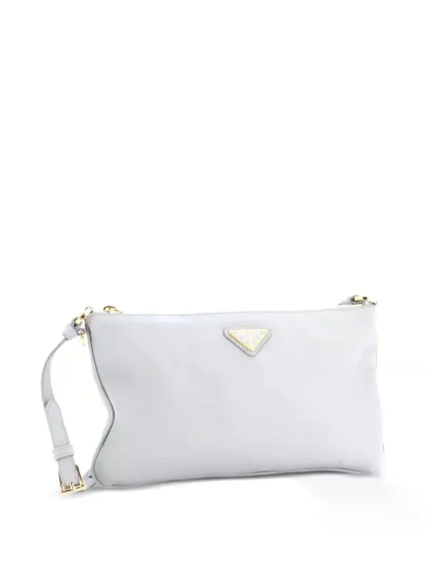 Prada Zip Flat Pouch Leather Shoulder Bag