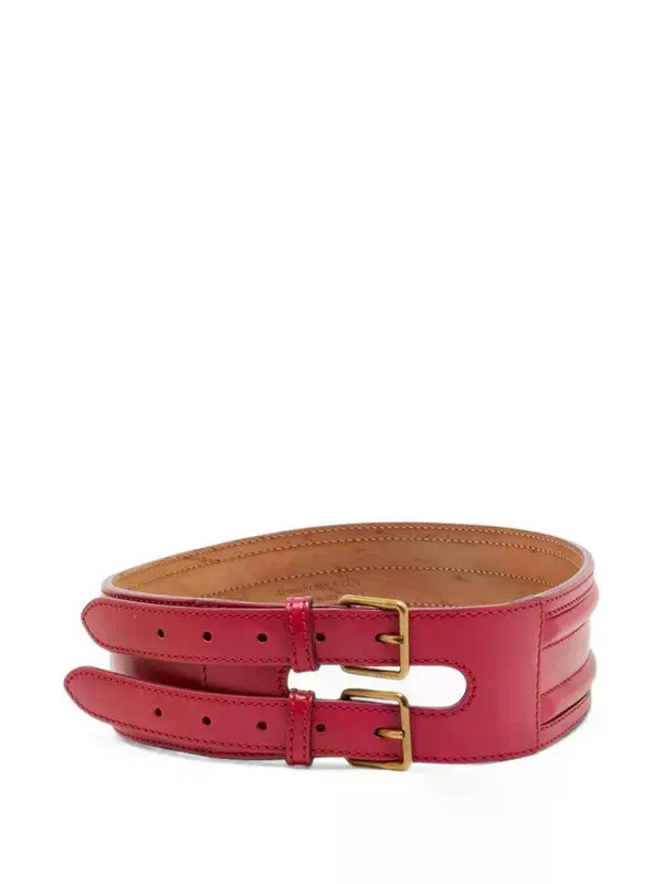 Alexander McQueen Double-buckle Wide Belt - Pink