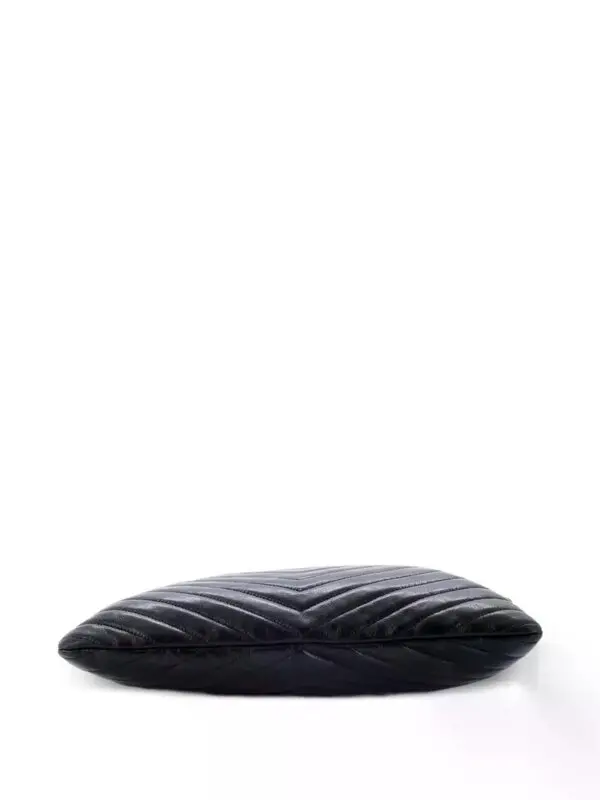 Saint Laurent Classic Monogram Wristlet Pouch Matelasse Chevron Leather Medium Clutch Bag