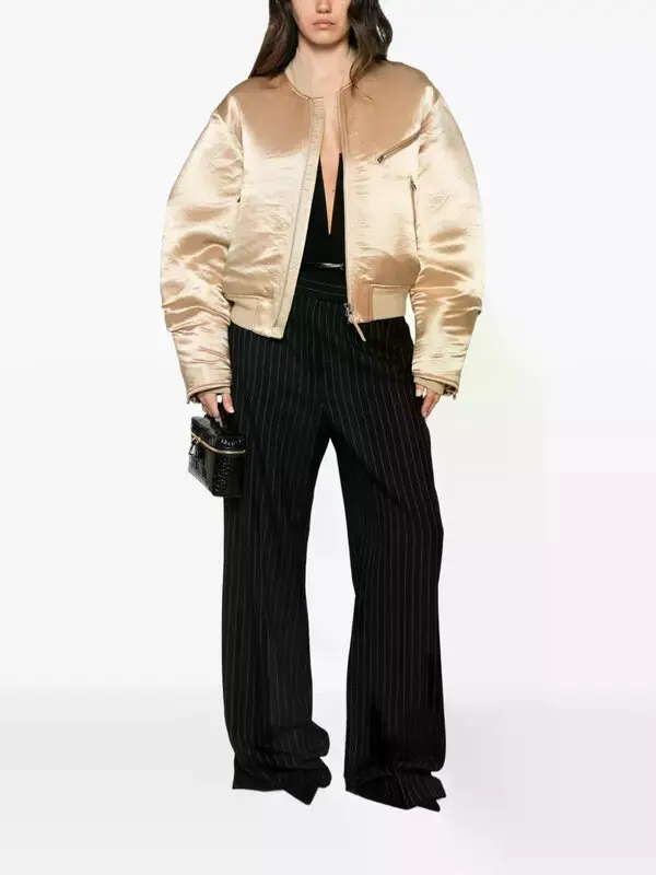 TOM FORD Satin Bomber Jacket - Neutrals
