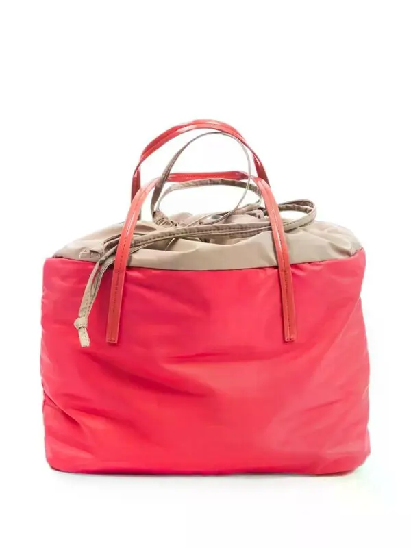 Byblos Patent-leather Trim Drawstring Tote Bag