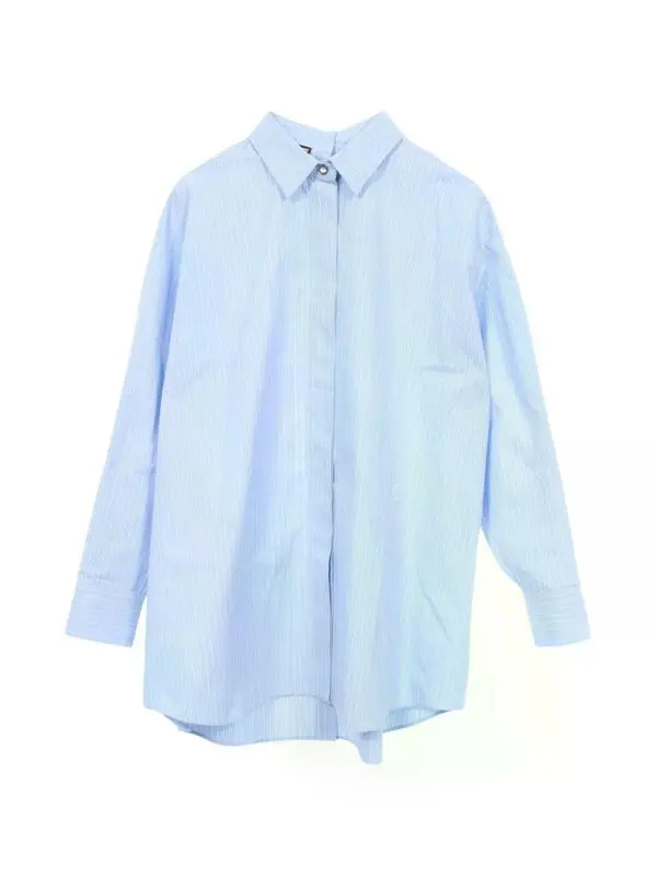 Gucci 2010s Striped Interlocking G Shirt - Blue