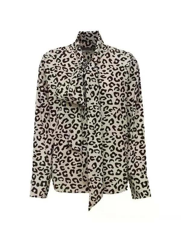 Essentiel Antwerp Leopard-print Pussy-bow Shirt