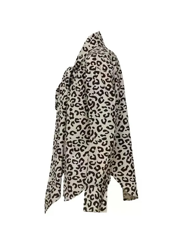 Essentiel Antwerp Leopard-print Pussy-bow Shirt