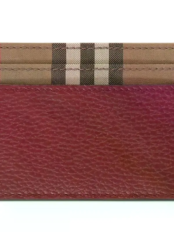 Burberry Vintage Check Grained Leather Cardholder - Red