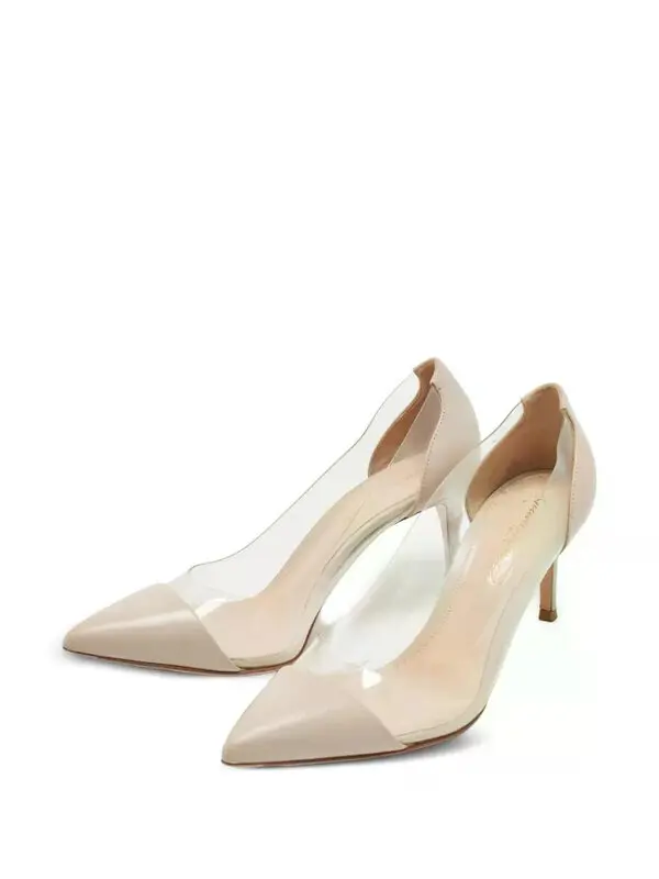 GIANVITO ROSSI Plexi Point-toe Heeled Pumps - Neutrals
