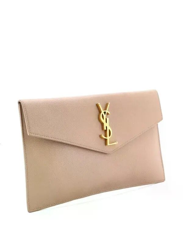 Saint Laurent Classic Monogram Envelope Leather Clutch Bag