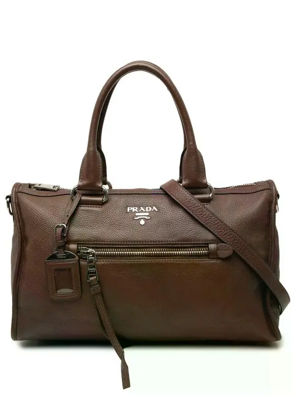 Prada 2010-2026 Vitello Phenix Zip Top Satchel