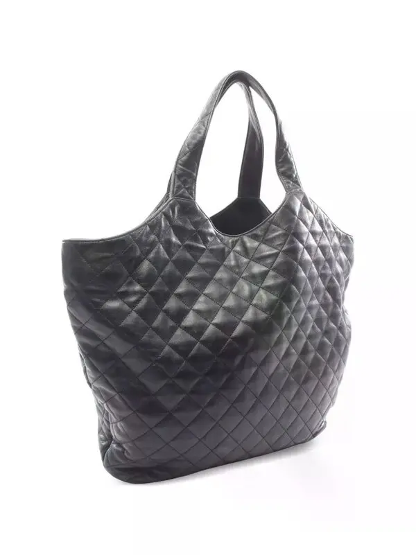 Saint Laurent Maxi 2010s Icare Calf Leather Quilted Tote Bag