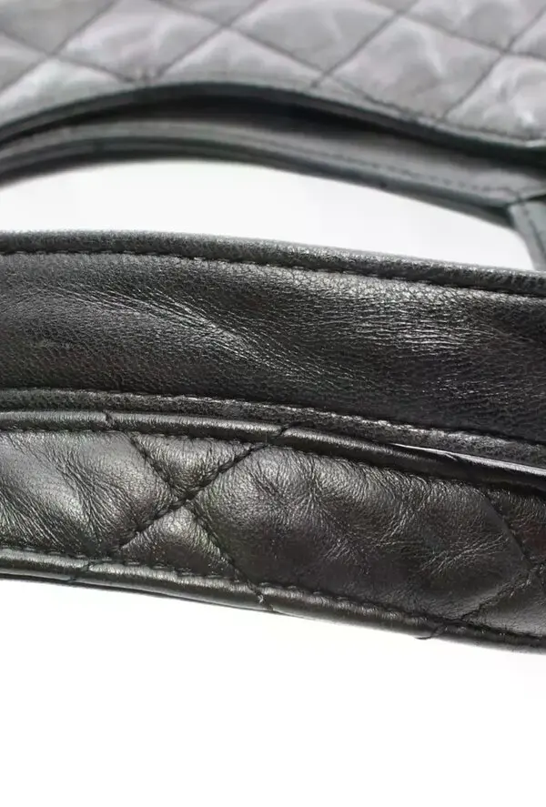 Saint Laurent Maxi 2010s Icare Calf Leather Quilted Tote Bag