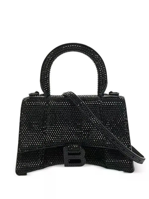 Balenciaga Xs Hourglass Crystal-embellished Tote Bag