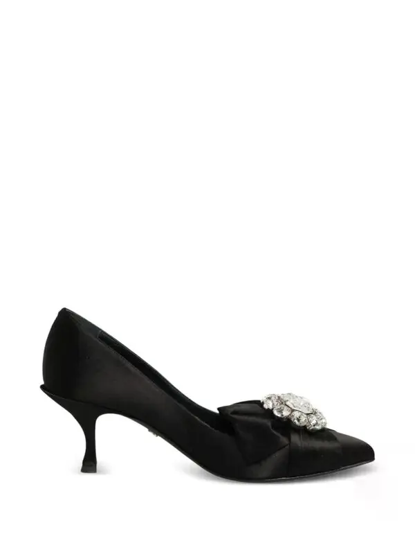 Dolce & Gabbana Bow Crystal-embellished Pumps - Black